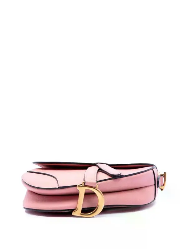 Dior 2018 Mini Grained Calfskin Saddle Bag - Pink