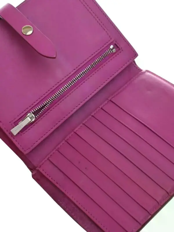 Celine 2010-2026 Bicolor Grained Calfskin Multifunction Strap Wallet Small Wallets