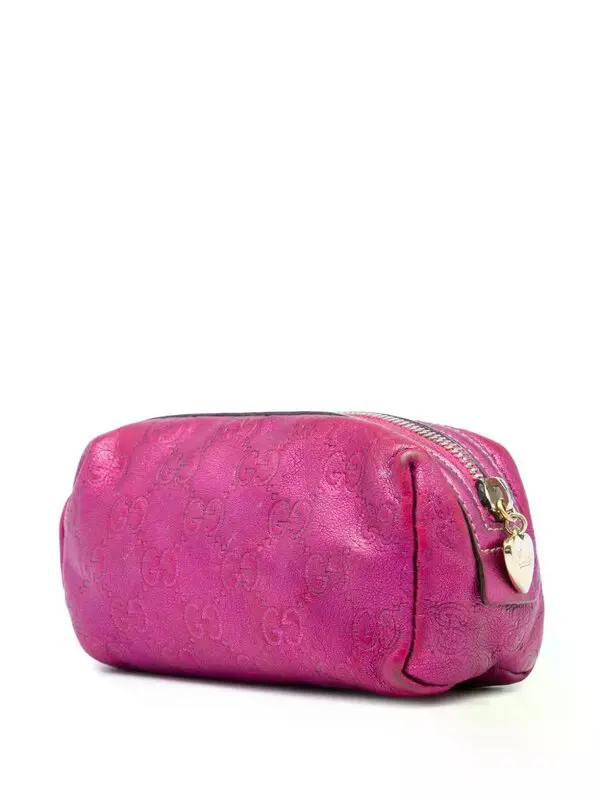 Gucci Metallic Embossed Leather Pouch