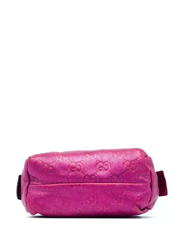 Gucci Metallic Embossed Leather Pouch