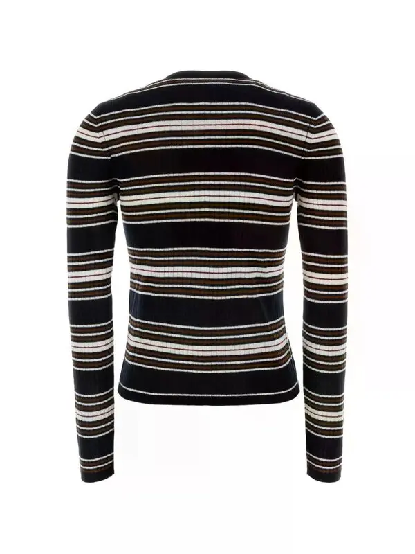 Max Mara Striped Ribbed-knit Silk Cardigan