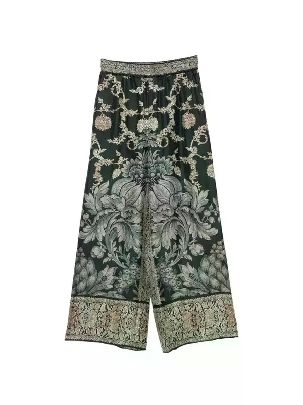 PIERRE-LOUIS MASCIA Baroque Print Wide-leg Trousers