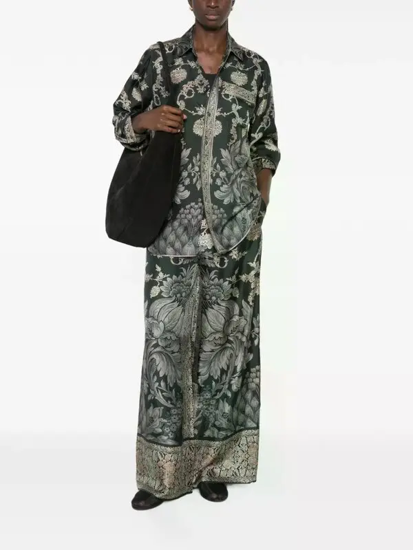 PIERRE-LOUIS MASCIA Baroque Print Wide-leg Trousers