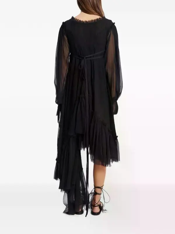 ANN DEMEULEMEESTER Giti Empire Ruffled Asymmetric-hem Dress