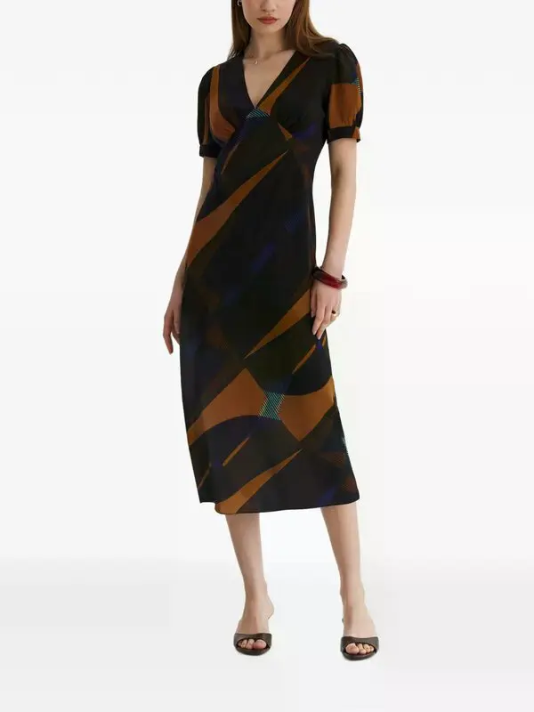 FRAMBOISE Brodie Abstract-print Midi Dress