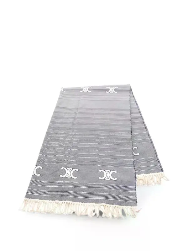Celine Triomphe Stripe Scarf - Blue