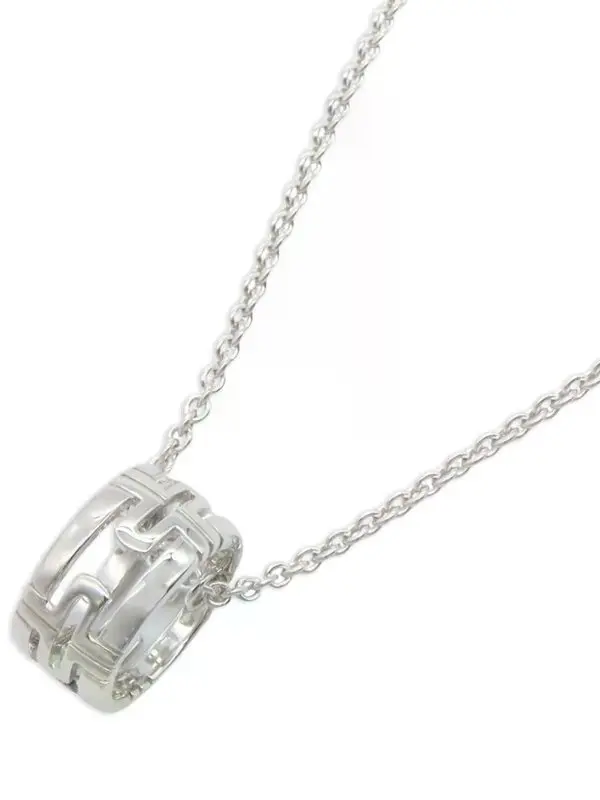BVLGARI 18k White Gold Parentesi Pendant Necklace - Silver