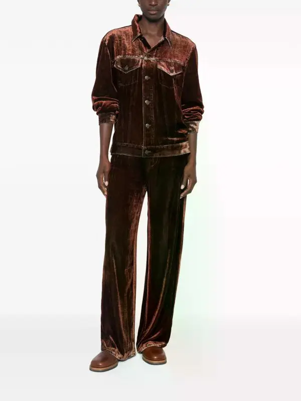 PIERRE-LOUIS MASCIA Velvet Effect Button-down Jacket