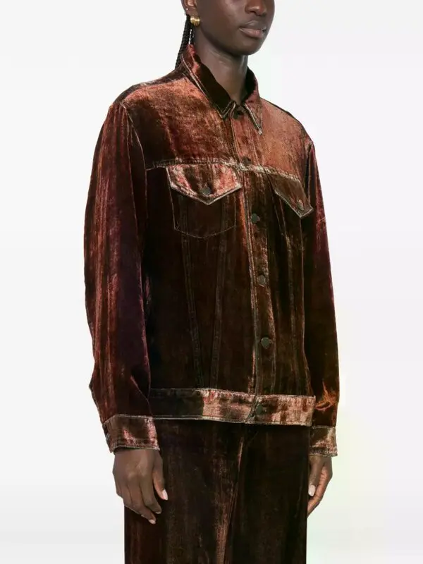 PIERRE-LOUIS MASCIA Velvet Effect Button-down Jacket