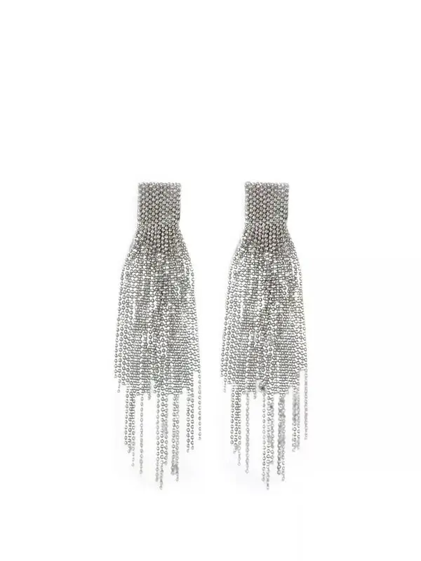 Fabiana Filippi Tone Fringe Detail Drop Earrings - Silver