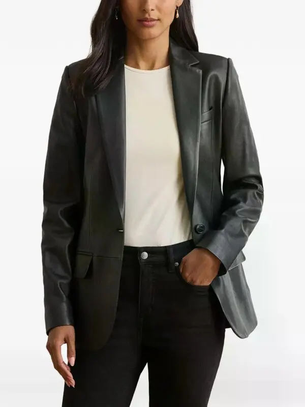 Ralph Lauren Single-button Leather Blazer