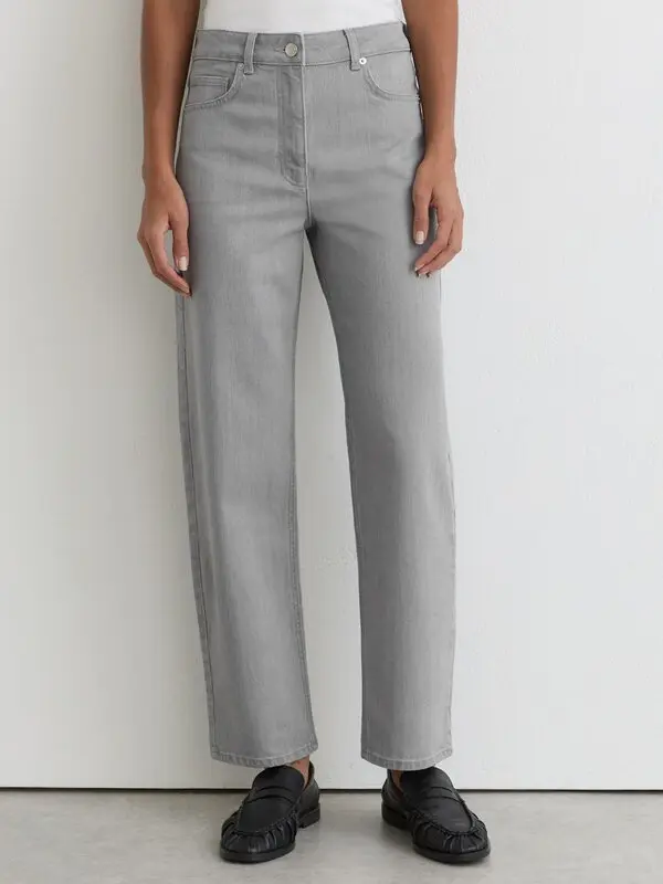 REISS Selin Petite Mid-rise Straight-leg Jeans - Grey