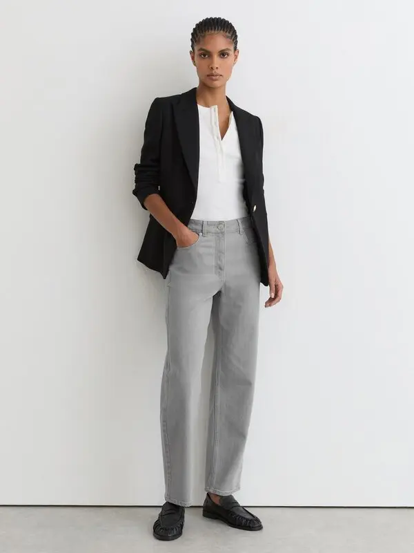 REISS Selin Mid-rise Straight-leg Jeans - Grey