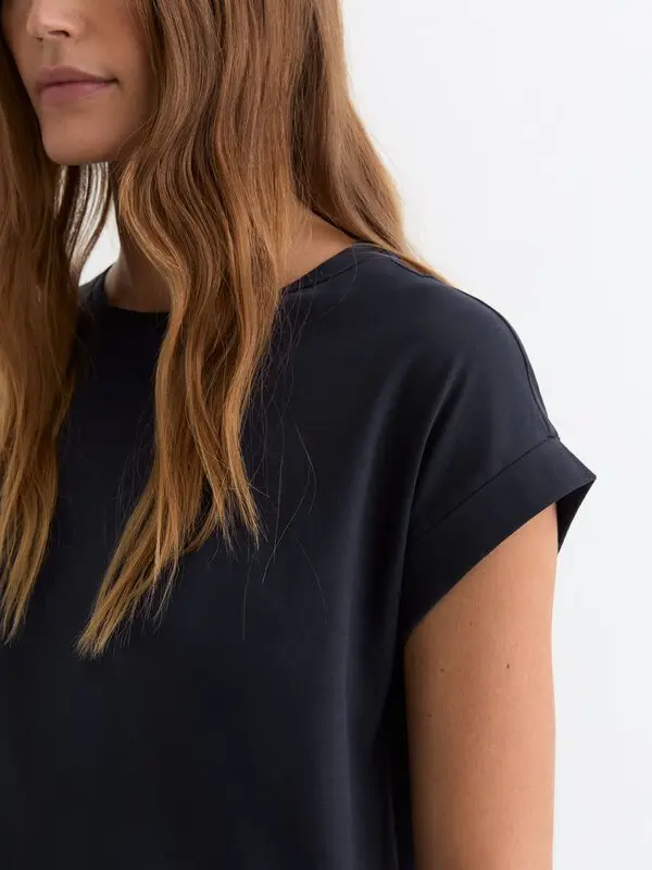 REISS Tommie Brushed-cotton Crew-neck T-shirt - Navy