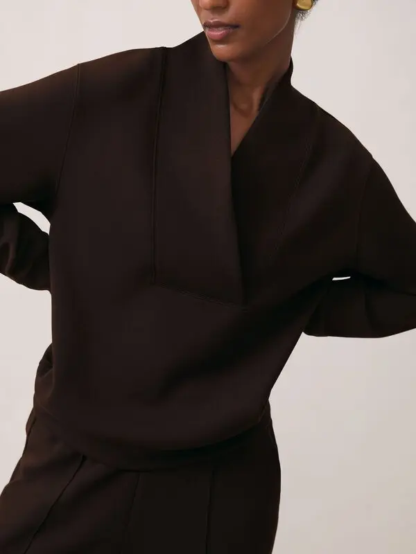 REISS Annabel Premium Modal Shawl-neck Sweatshirt