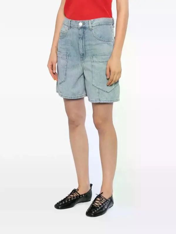 GANNI Patch-pocket Denim Shorts