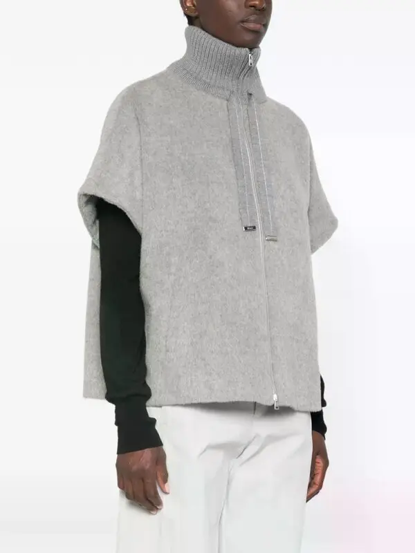 Herno High-neck Cap-sleeve Jacket With Bow Detail