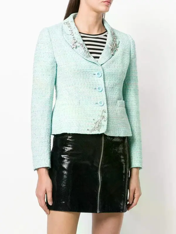 Moschino Embellished Tweed Blazer