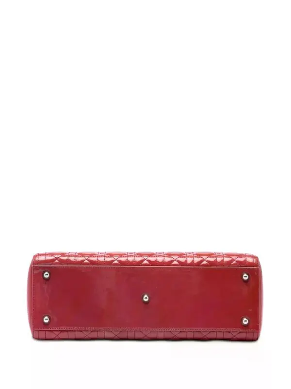 Dior Patent Cannage Lady Satchel - Red