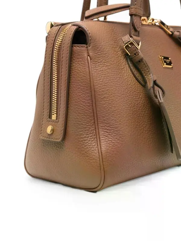 Dolce & Gabbana Logo Plaque Tote Bag - Brown