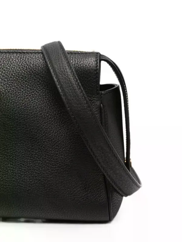 Dolce & Gabbana Pebbled Leather Tote Bag With Logo Plaque - Black