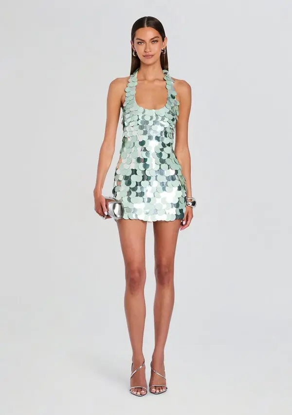 Retrofete Briggs Sequin Halter Dress