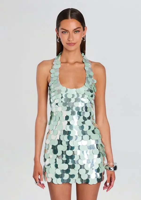 Retrofete Briggs Sequin Halter Dress
