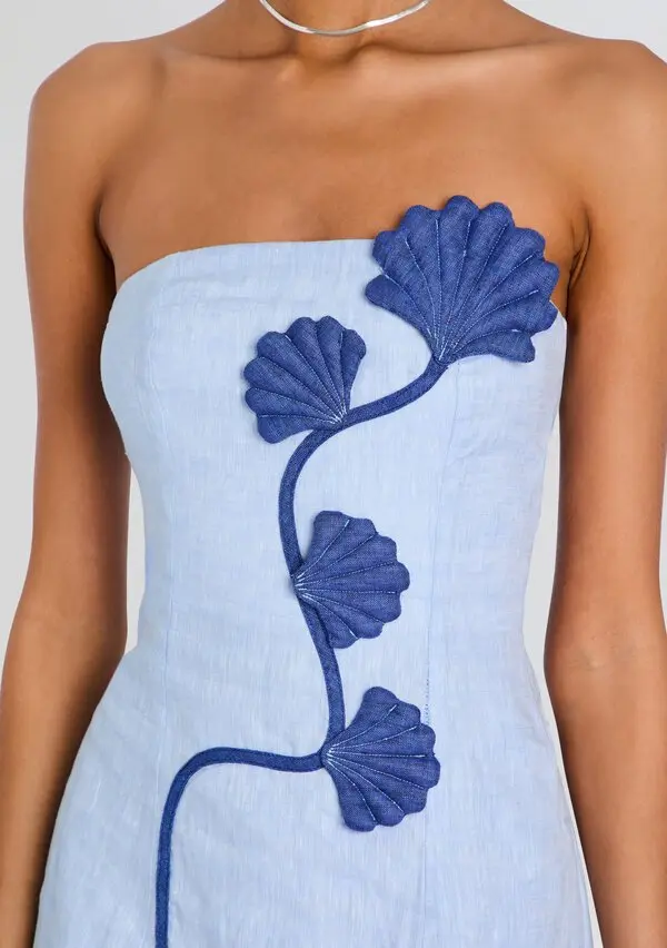 Azulu Dante Strapless Mini Dress - Wave Blue