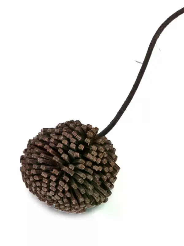 Dragon Diffusion Leather Pom-pom Charm With Cord Strap - Brown