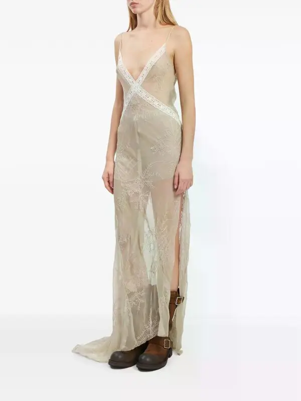 ANN DEMEULEMEESTER Embroidered Silk-voile Maxi Dress