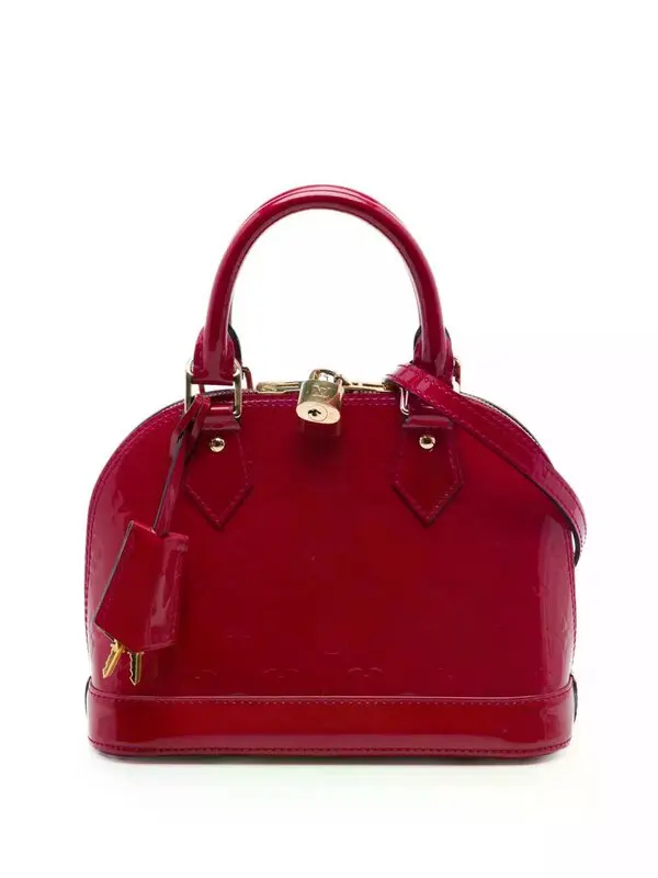 LOUIS VUITTON Monogram Vernis Alma Bb Satchel - Red