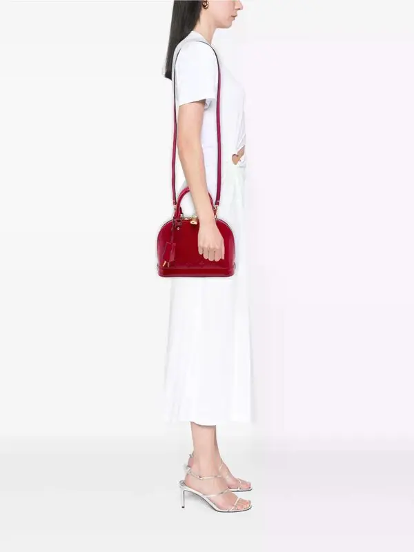 LOUIS VUITTON Monogram Vernis Alma Bb Satchel - Red