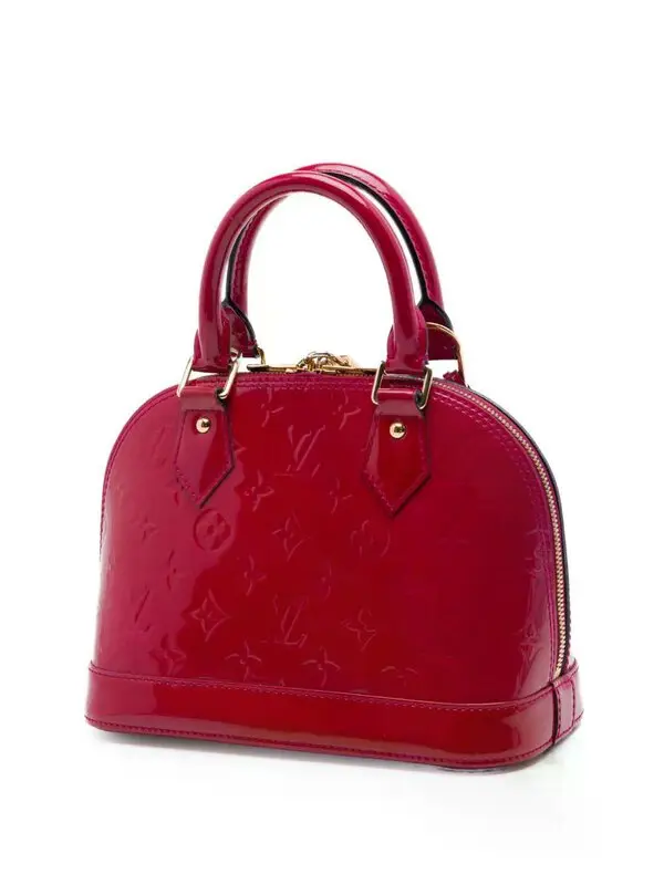 LOUIS VUITTON Monogram Vernis Alma Bb Satchel - Red