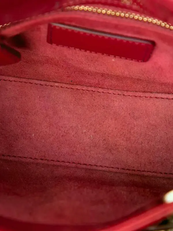 Dior Mini Patent Cannage Lady Satchel - Red