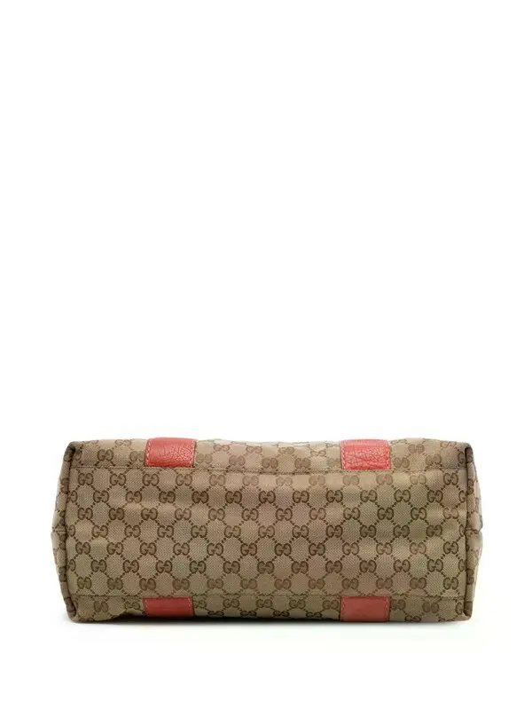 Gucci Gg Canvas Bamboo Tote Bag - Neutrals