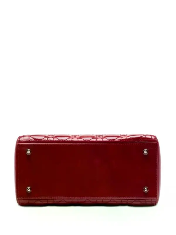 Dior Patent Cannage Lady Satchel - Red