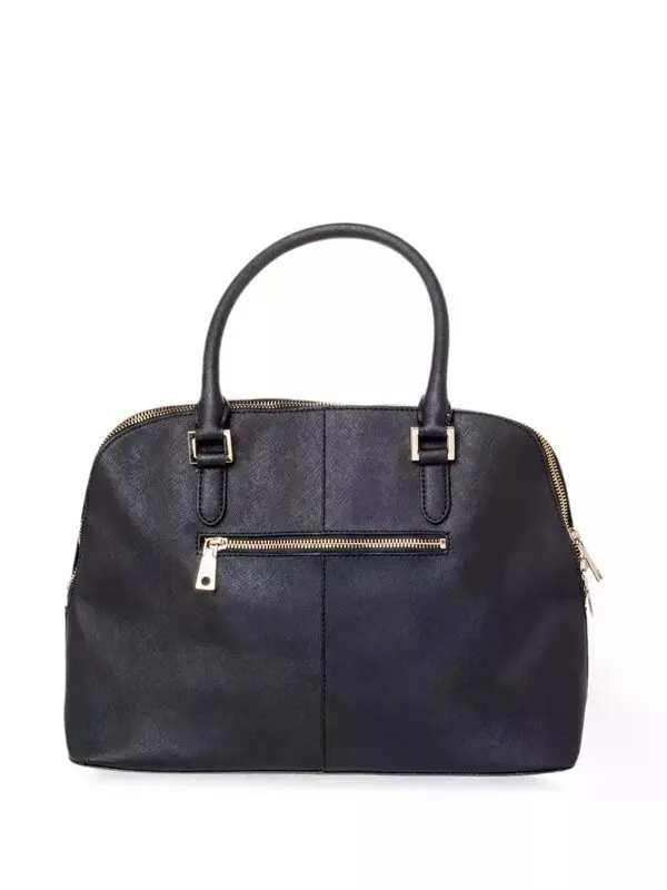 Dkny Logo Plaque Leather Tote Bag