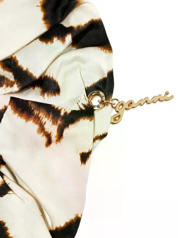 GANNI Tie-dye Scrunchie With Logo Charm