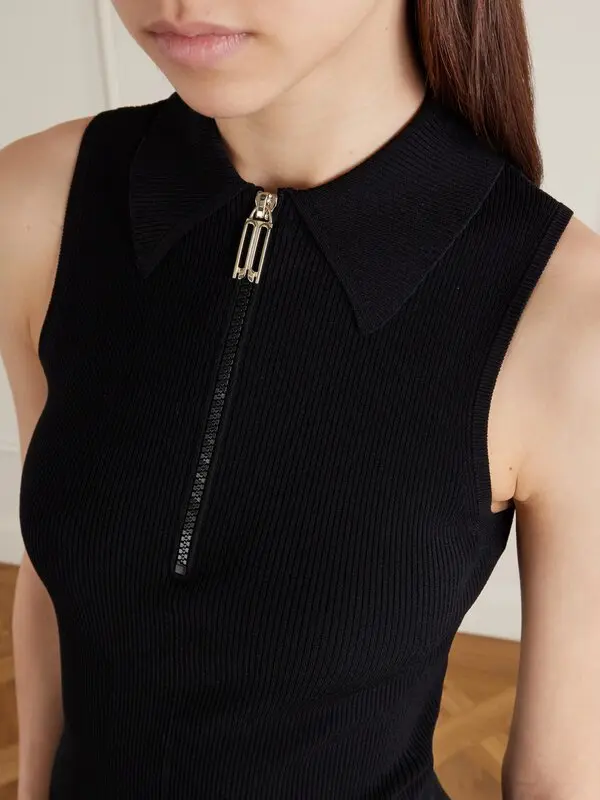 Victoria Beckham Ribbed-knit Midi Dress