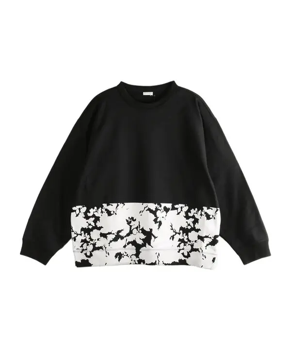 Dries Van Noten Long Sleeve Sweatshirt With Printed Hem