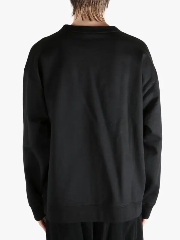 Dries Van Noten Long Sleeve Sweatshirt With Printed Hem