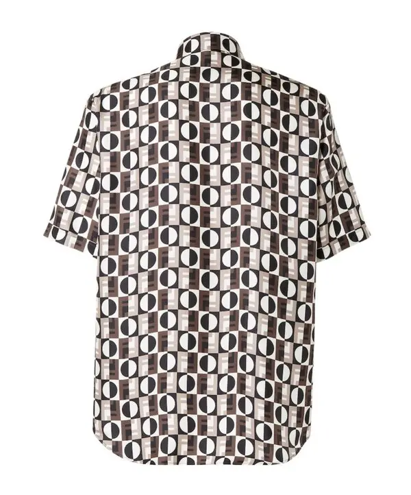 Fendi All-over Logo Printed Short Sleeved Shirt - Multicolor