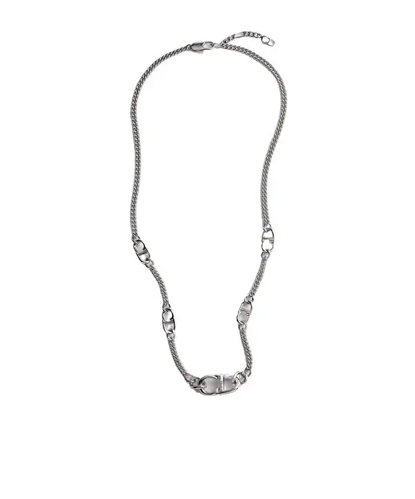 Dior Cd Icon Thin Chain Link Necklace - Gray
