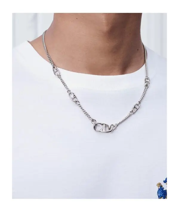 Dior Cd Icon Thin Chain Link Necklace
