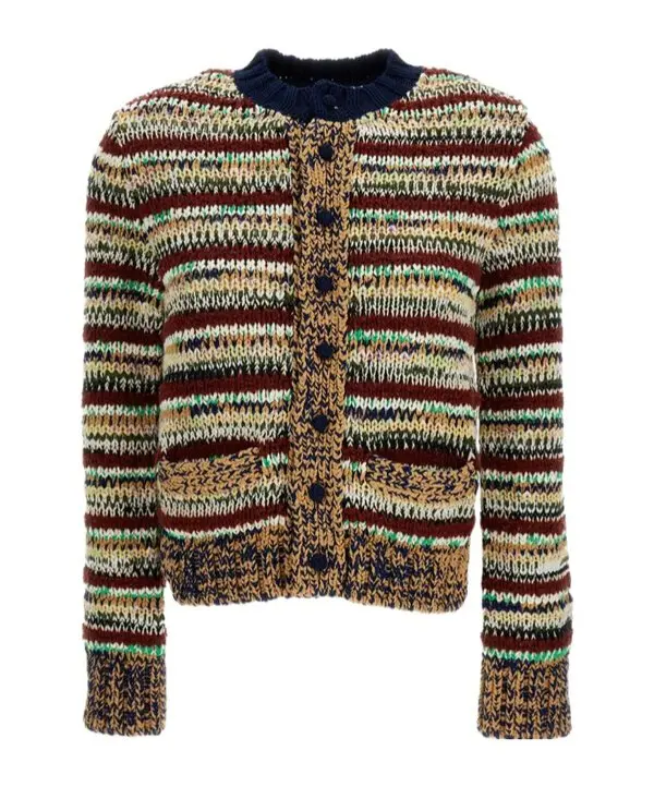 Sacai Long-sleeved Knitted Cardigan