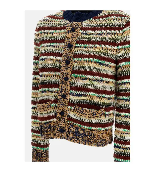 Sacai Long-sleeved Knitted Cardigan