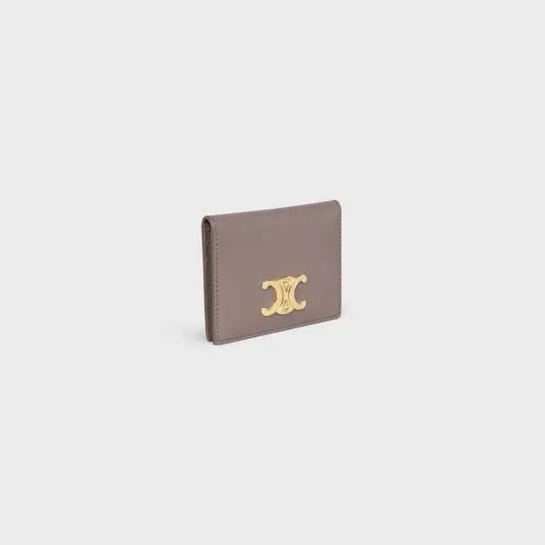 Celine Bi-fold Card Holder Triomphe In Shiny Calfskin