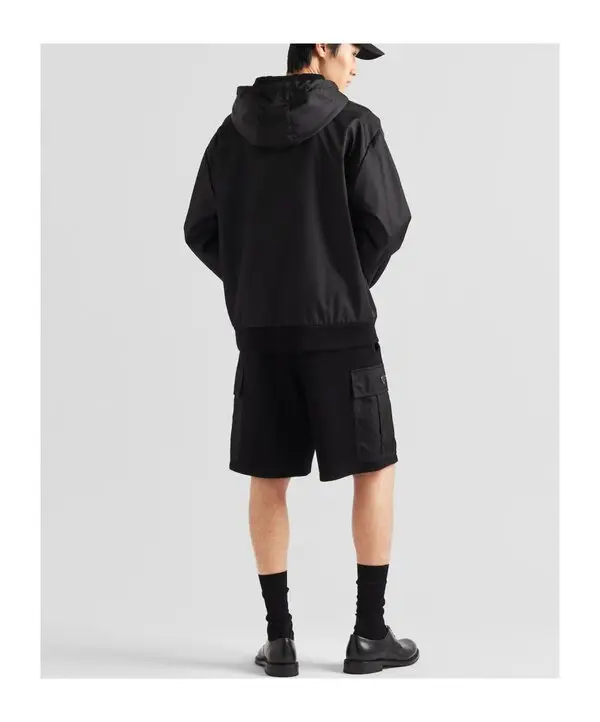 Prada Reversible Cotton Fleece And Re-nylon Hoodie