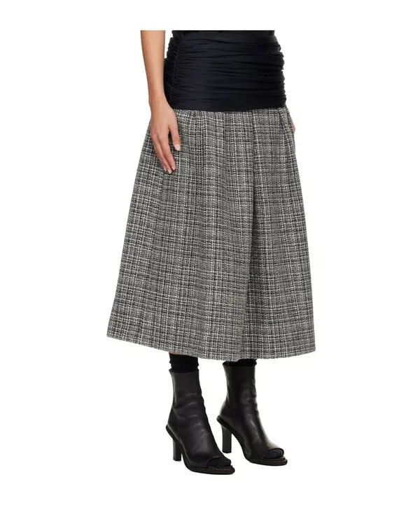 STEFAN COOKE Elastic Waist Wool Midi Skirt