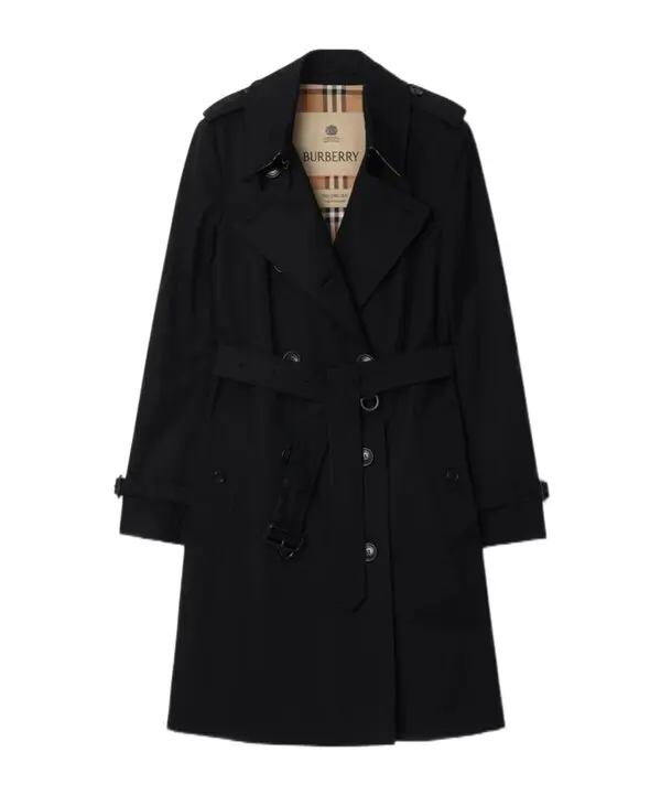 Burberry Mid-length Heritage Trench Coat - Black